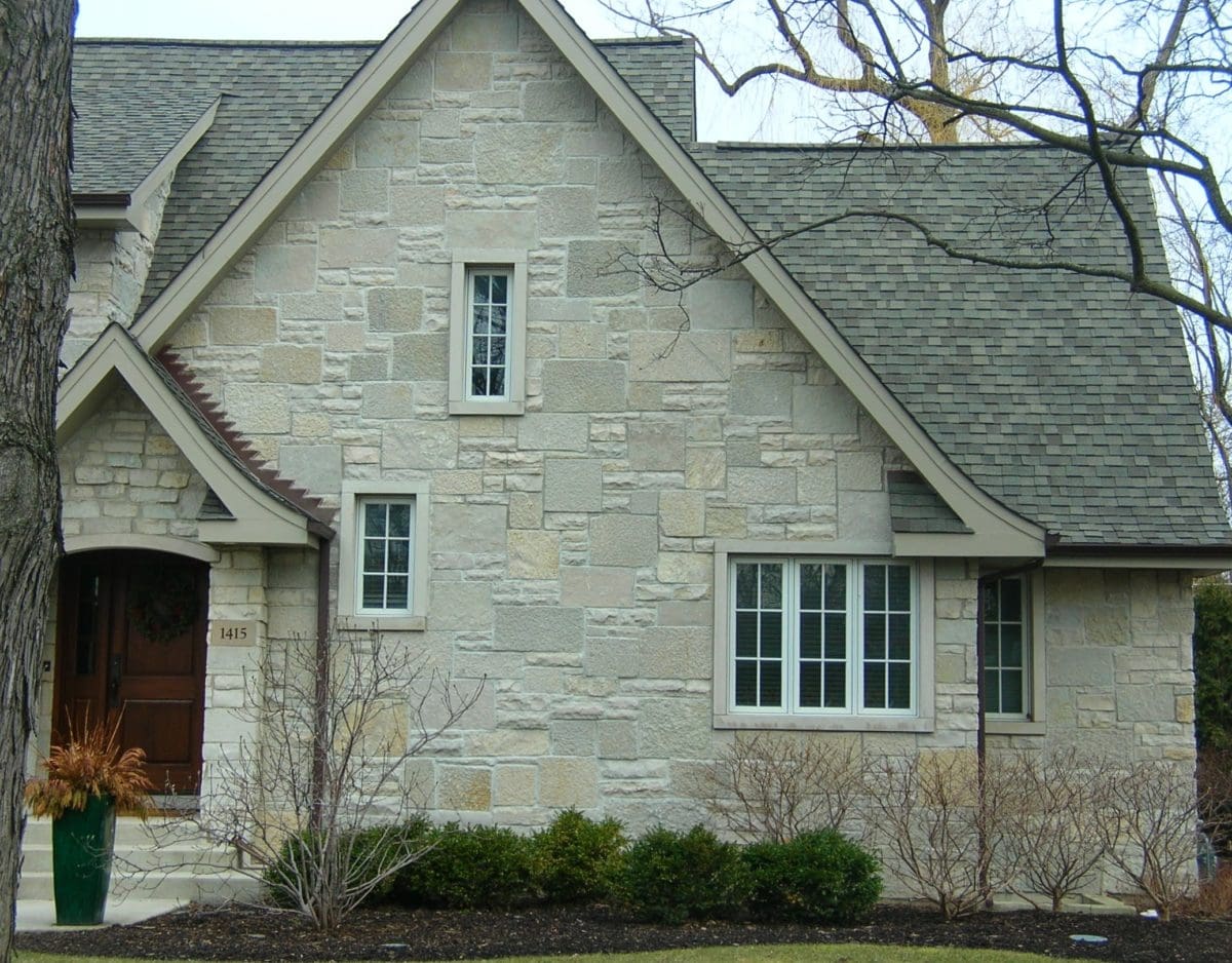 Florence Rockfaced Natural Limestone Thin Veneer Exterior Siding ...